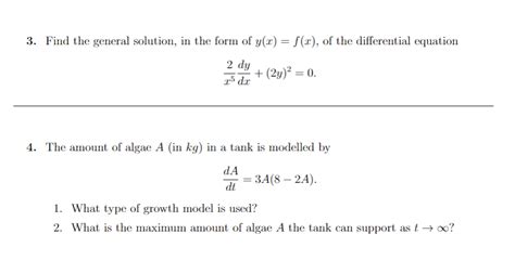 Solved 3 Find The General Solution In The Form Of