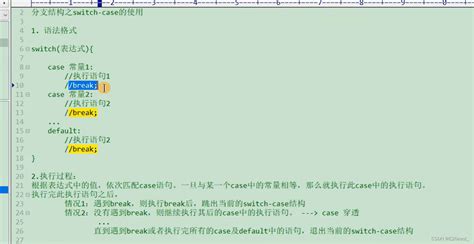 Switch Case基础知识 Csdn博客