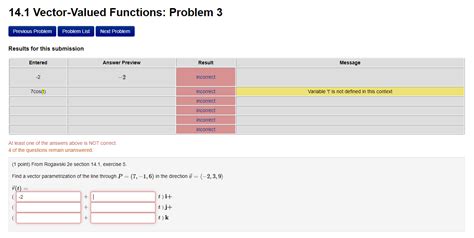 Solved Vector Valued Functions Problem Results For Chegg