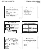 MKTG 360 F18 Personal Selling CRM And Social Media Lecture Notes6 Pdf