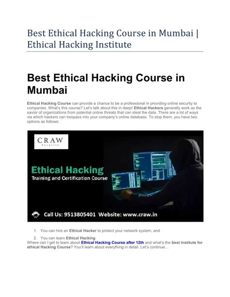 Ppt Best Ethical Hacking Course In Mumbai Ethical Hacking Institute Powerpoint Presentation