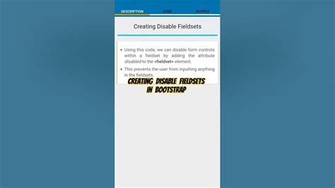 Creating Disable Field Sets In Bootstrap Ctutorialbynaziasohail Youtube