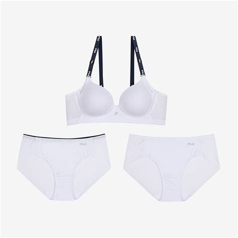 [선발매🤍] Fila 쿨 시크릿 컴포트 에디션 브라1 팬티2 세트 화이트 Fv4baf2201f 3sku