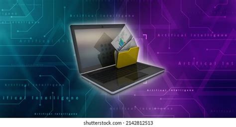 3d rendering folder connected computer network stock illustration