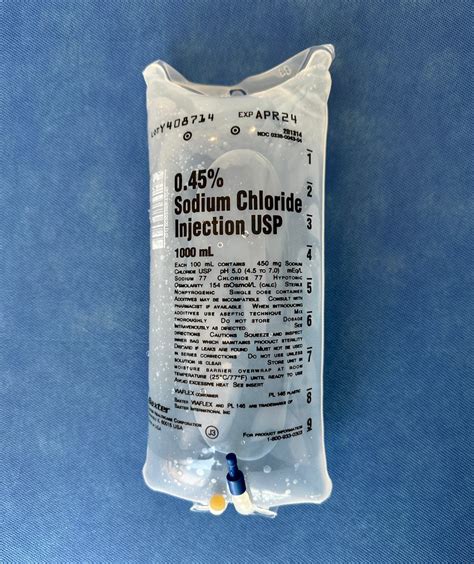 No Rx Required Iv 045 Sodium Chloride Fluid Bag Half Normal Salin Iv Supply Clinic