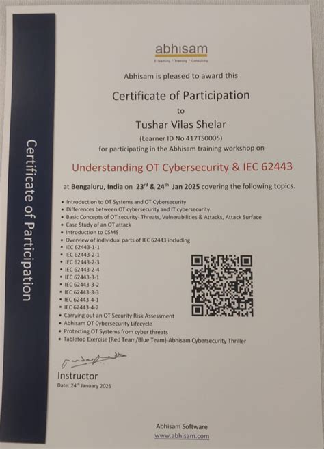 Had A Fantastic Experience Attending The Ot Cybersecurity Workshop Tushar Shelar