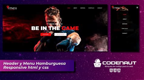 header y menu hamburguesa responsive con html y css youtube