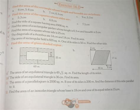 1 Find The Area Of The Rectangle Whose Length And Breadth Are As Follows