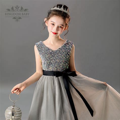 ชุดเด็กผู้หญิงแฟชั่นการบรรยายระดับไฮเอนด์และชุดแข่งขันร้องเพลงกระโปรงชุดเครื่องแต่งกายเปียโน