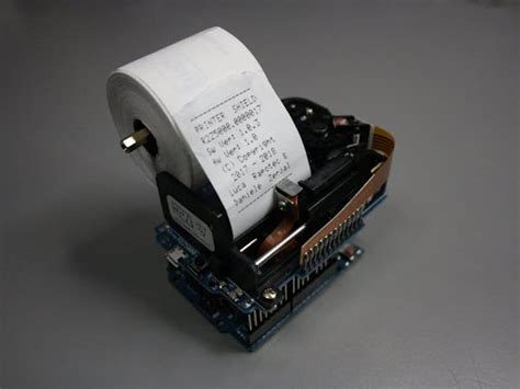 thermal printer mounts directly to an arduino or raspberry pi