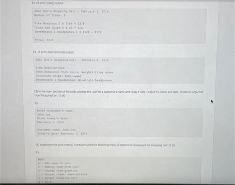 solved 7 26 lab program online shopping cart part 2