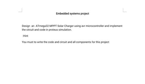 Solved L L Embedded Systems Project Design An Atmega32 Mppt