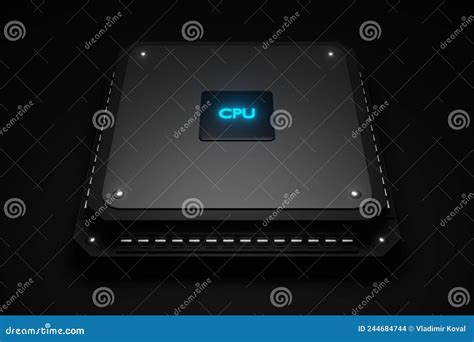 Cpu Control Unit The Main Computer Concept 3d Rendering Stock Illustration Illustration Of