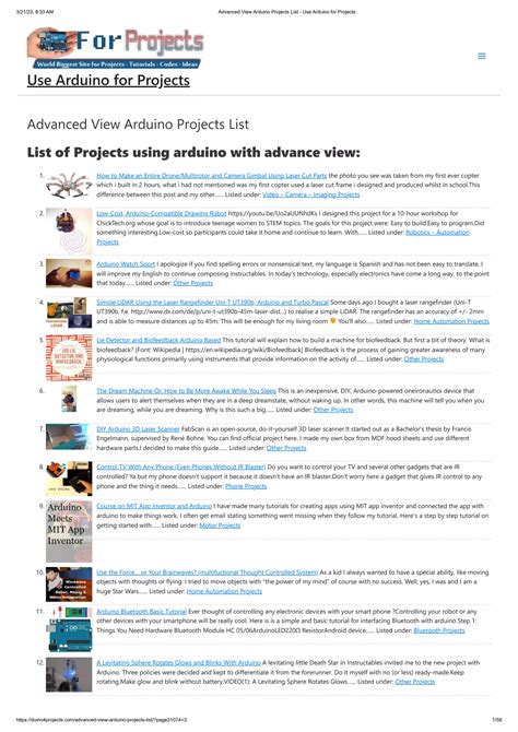 Advanced View Arduino Projects List Use Arduino For Projects 3pdf Technology And Computing