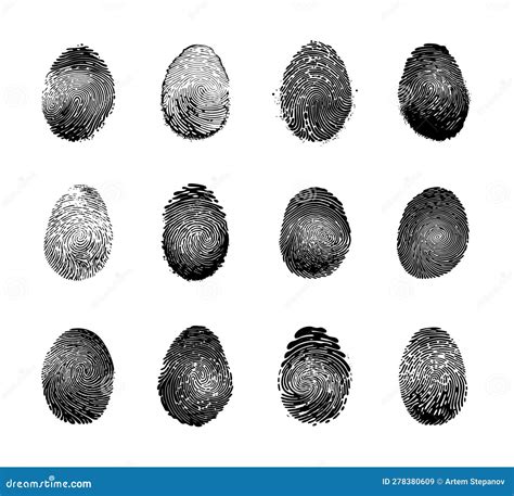 Fingerprint Icon Finger Print Identity Symbol Grunge Thumbprint Sign Fingerprint Id Vector