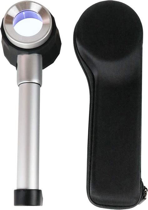 Handheld 10x Magnifier Loupe Optical Glass Magnifying Glass With Light Scale Magnifying Jewelry