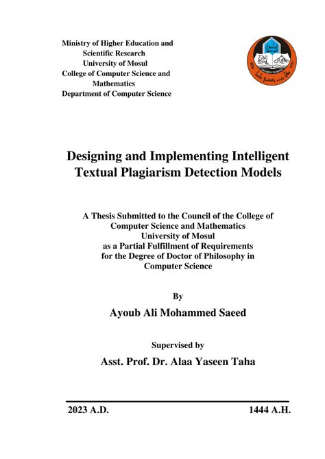 Pdf Designing And Implementing Intelligent Textual Plagiarism Detection Models