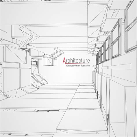 Architecture Line Background Building Construction Sketch Vector Abstract Modern City 3d