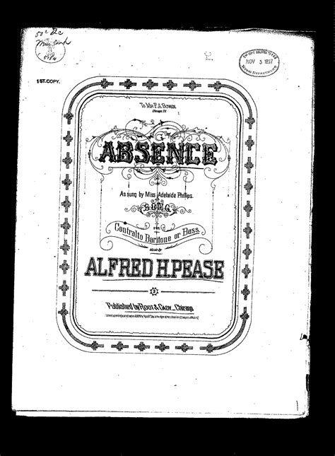 Absence Pease Alfred Humphries Imslp