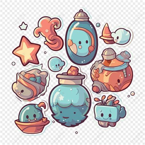 바다 달팽이 클립 아트를 특징으로 하는 스티커 그룹 벡터상표 Png 일러스트 무료 다운로드 Lovepik