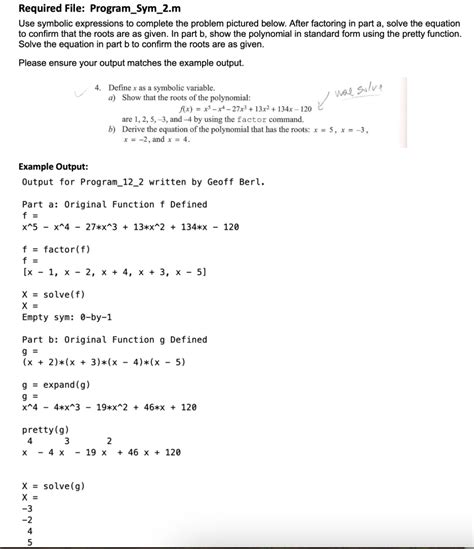 Solved Required File Programsym2m Use Symbolic