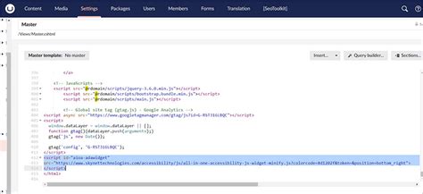 Umbraco Ada Web Accessibility Widget Installation