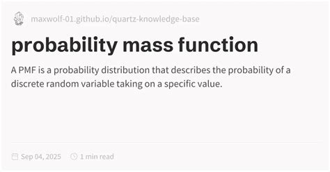 Probability Mass Function