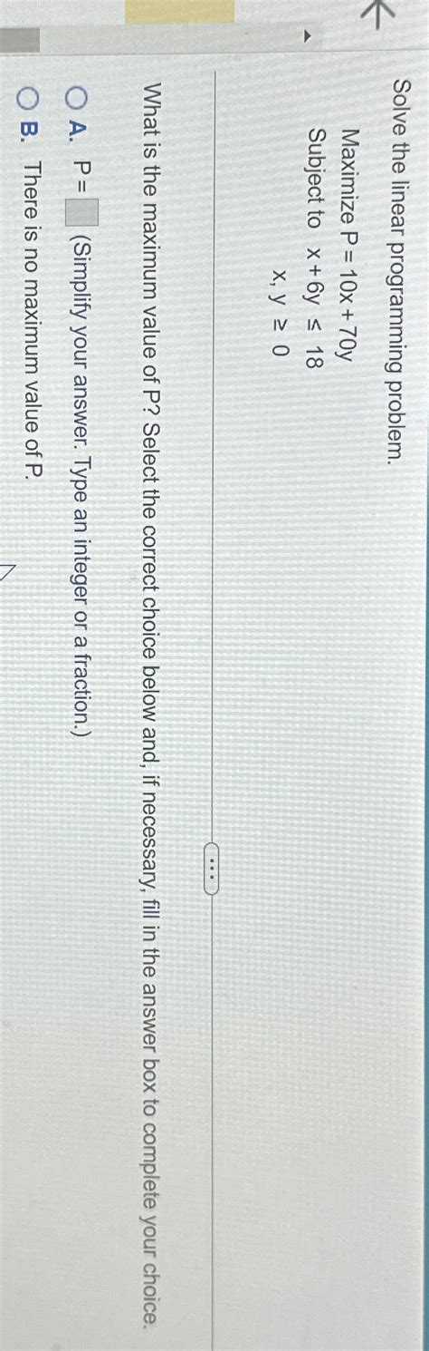 Solve The Linear Programming Problem ﻿maximize