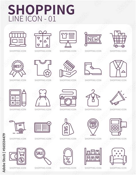 쇼핑 라인 아이콘 Stock Vector Adobe Stock