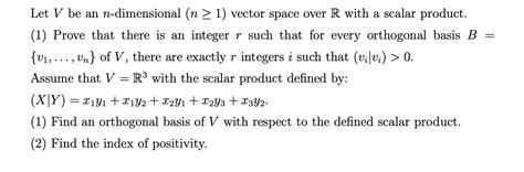 solved let v be an n dimensional n≥1 vector space over r