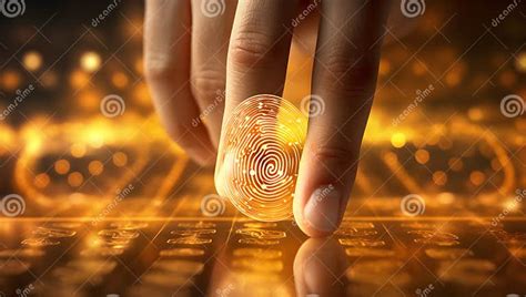 Digital Fingerprint Scanner Enhancing Security Biometric Identity Stock Image Image Of