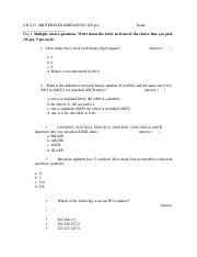 Midterm Exam Docx CSC115 MIDTERM EXAMINATION 100 Pts Name Part I Multiple Choice Questions