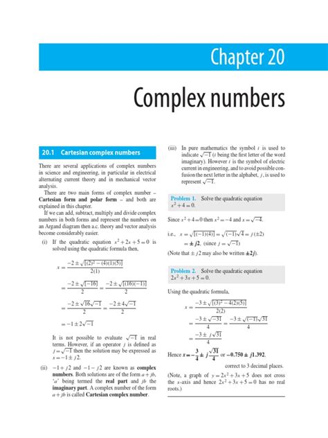 Complex Numbers Pdf Electrical Impedance Complex Number