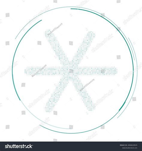 Astrological Sextile Symbol Filled Teal Dots Stock Vector Royalty Free