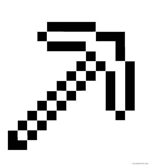 Minecraft Pickaxe Coloring Pages Coloring4free