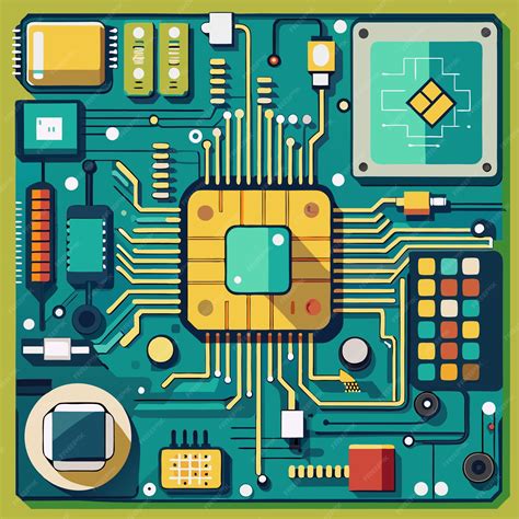 Detailed Computer Circuit Board Vector Technical And Intricate Design
