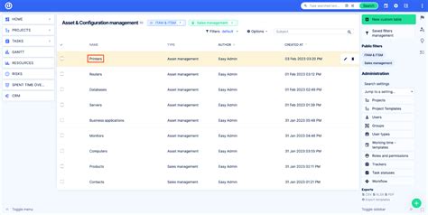 Asset And Configuration Management Easy Project