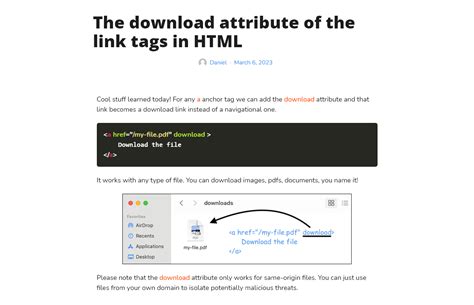 The Download Attribute Of The Link Tags In Html Js Craft Mobirise