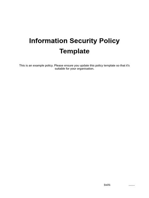 Information Security Policy Template V1 Pdf Information Security Computer Security