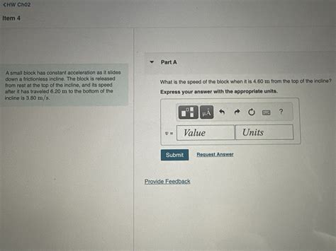 solved a small block has constant acceleration as it