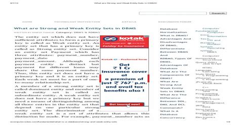 Download Pdf What Are Strong And Weak Entity Sets In Dbmspdf
