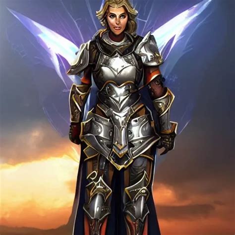 Female Paladin Wearing Full Body Armor Arthub Ai