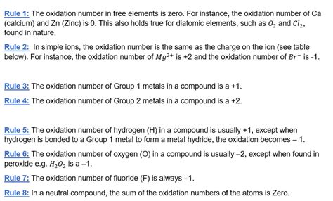 Rules For Assigning Oxidation Numbers Virtual Tutorship