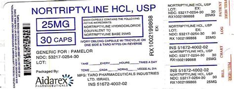 Nortriptyline Fda Prescribing Information Side Effects And Uses
