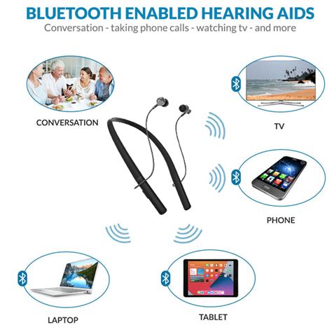 J B Rechargeable Neckband Bluetooth Hearing Aids Homewellness