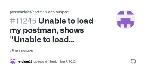 Unable To Load My Postman Shows Unable To Load Workspaces · Issue