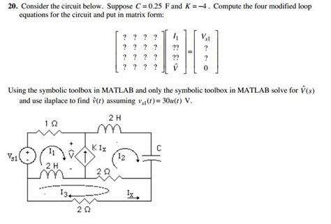 Solved Consider The Circuit Below Suppose C 025 F And