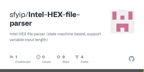 Github Sfyipintel Hex File Parser Intel Hex File Parser State Machine Based Support