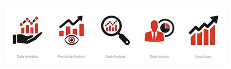 Premium Vector A Set Of Data Analysis Icons As Data Analytics Predictive Analytics Data Analysis