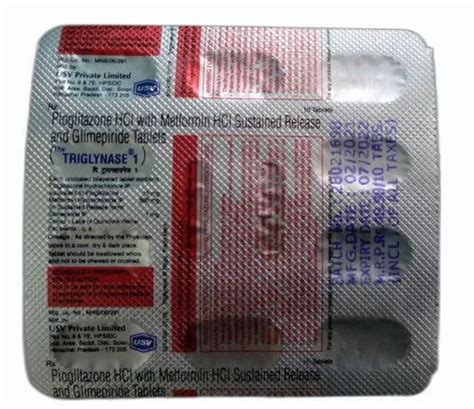 Pioglitazone Hcl Metformin Hcl Sustained Release Glimepiride Tablets At Rs 450 Box